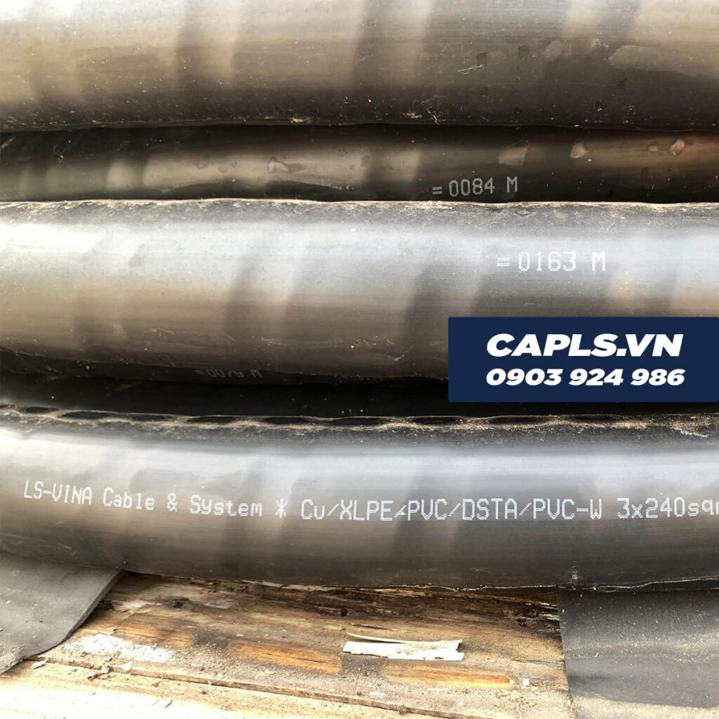 Cáp ngầm trung thế 22kV Cu/XLPE/PVC/DSTA/PVC-W 3x240mm2